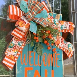 Welcome Fall, Large Wooden Door Sign, Door Hanger, Farmhouse, Door ...