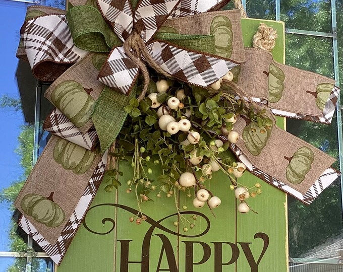 Happy Fall, Large Wooden Door Sign, Door Hanger, Farmhouse, Door Decor ...