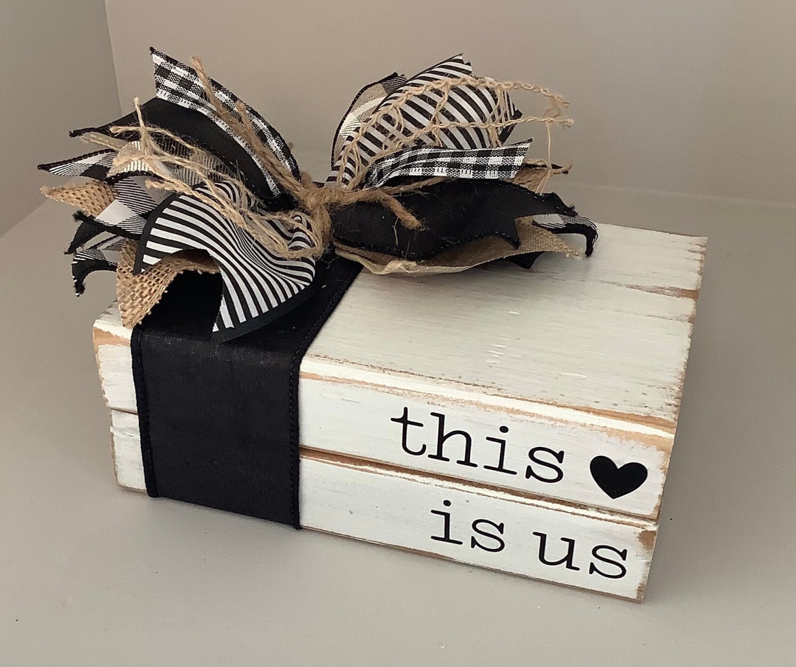 Farmhouse Book Stack farmhouse Wooden Decoration This is Us - Etsy