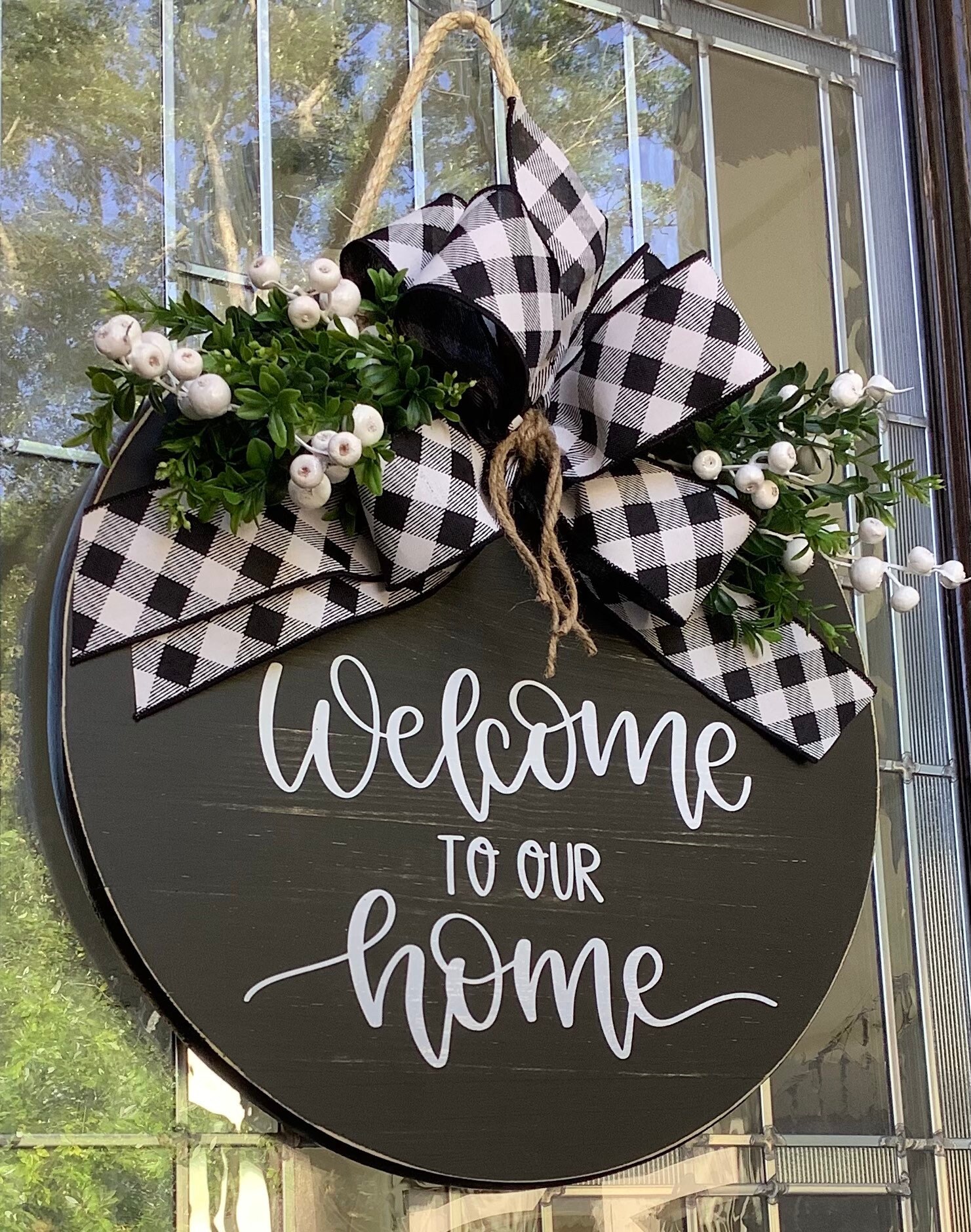 Door Decoration Welcome To Our Home Round Front Door Sign | Etsy