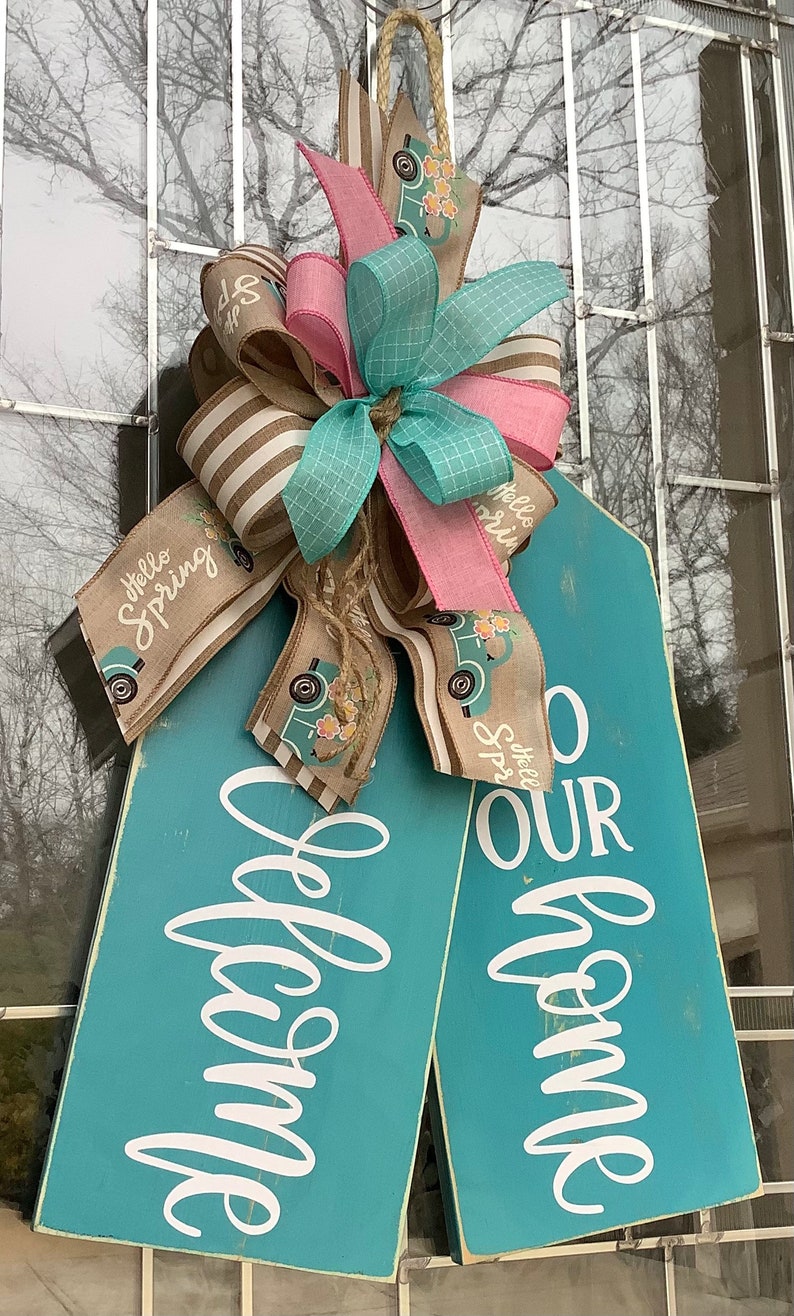 Welcome to Our Home Large Wooden Spring Door Tags Door - Etsy