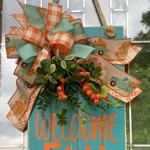Welcome Fall Large Wooden Door Sign Door Hanger Farmhouse - Etsy