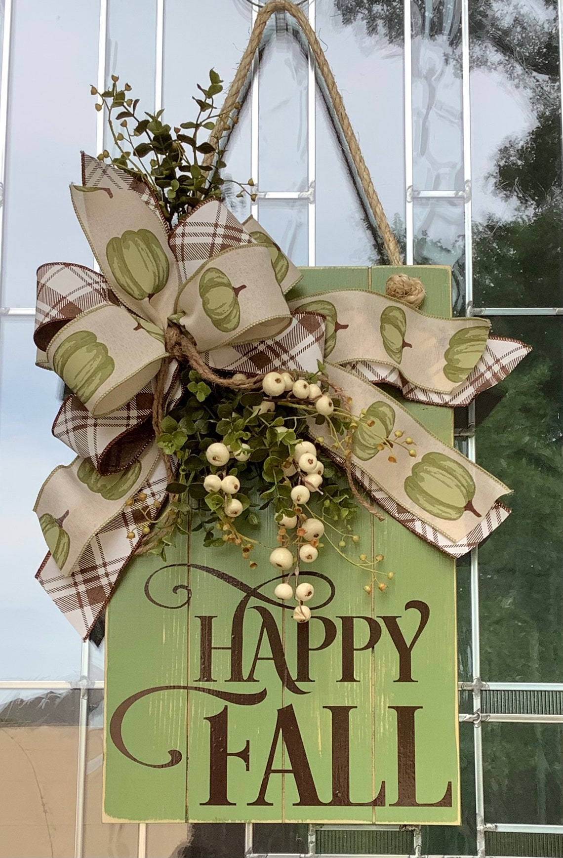 Happy Fall Large Wooden Door Sign Door Hanger Farmhouse - Etsy