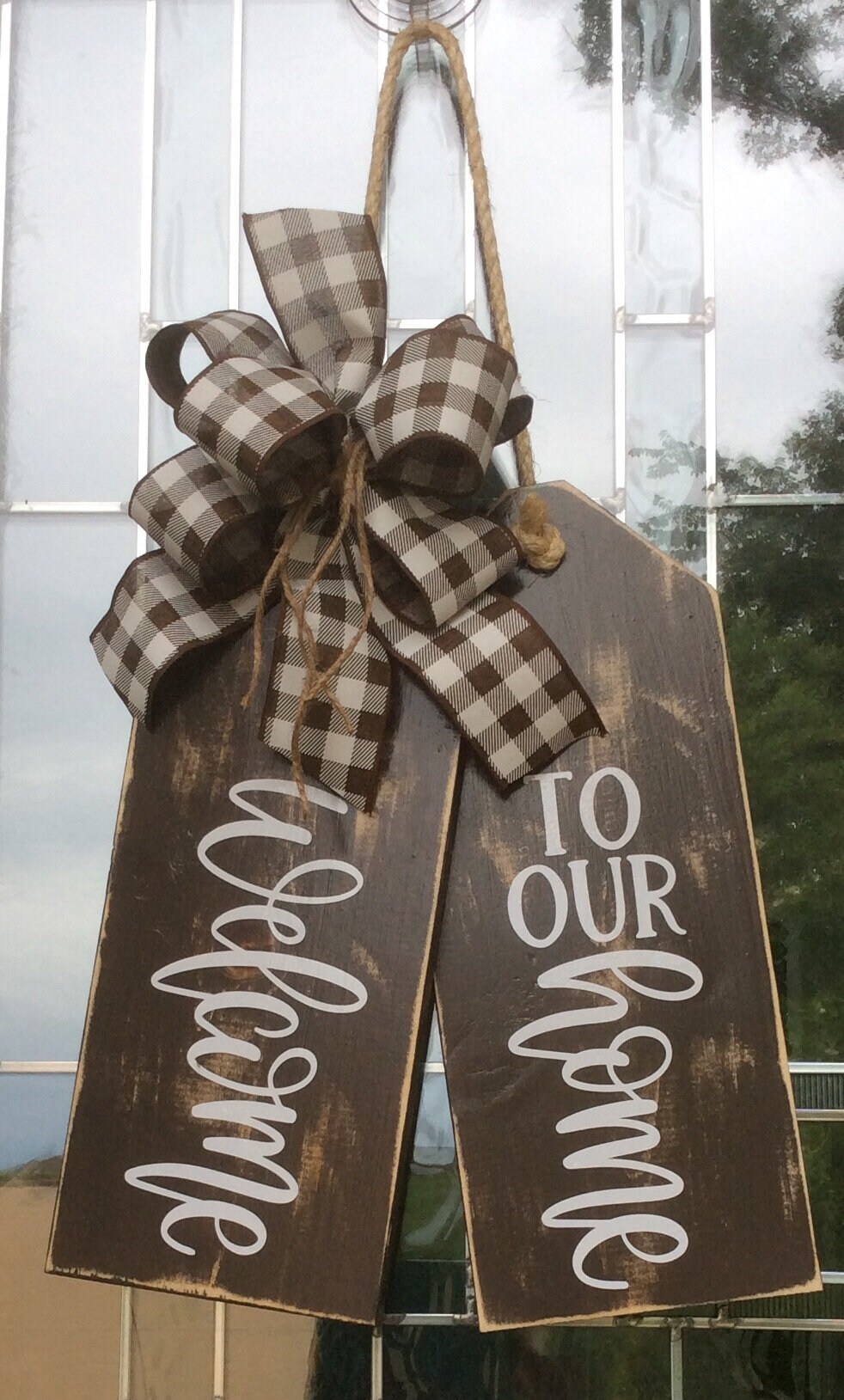 Welcome to Our Home Large Wooden Door Tag Door Hanger | Etsy