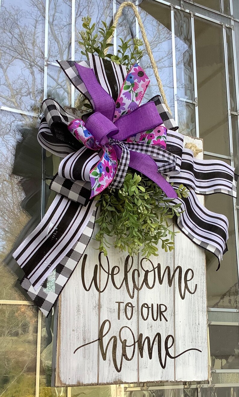 Welcome to Our Home Large Wooden Spring Door Sign Door - Etsy