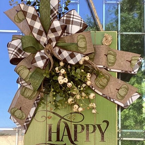 Happy Fall, Large Wooden Door Sign, Door Hanger, Farmhouse, Door Decor ...