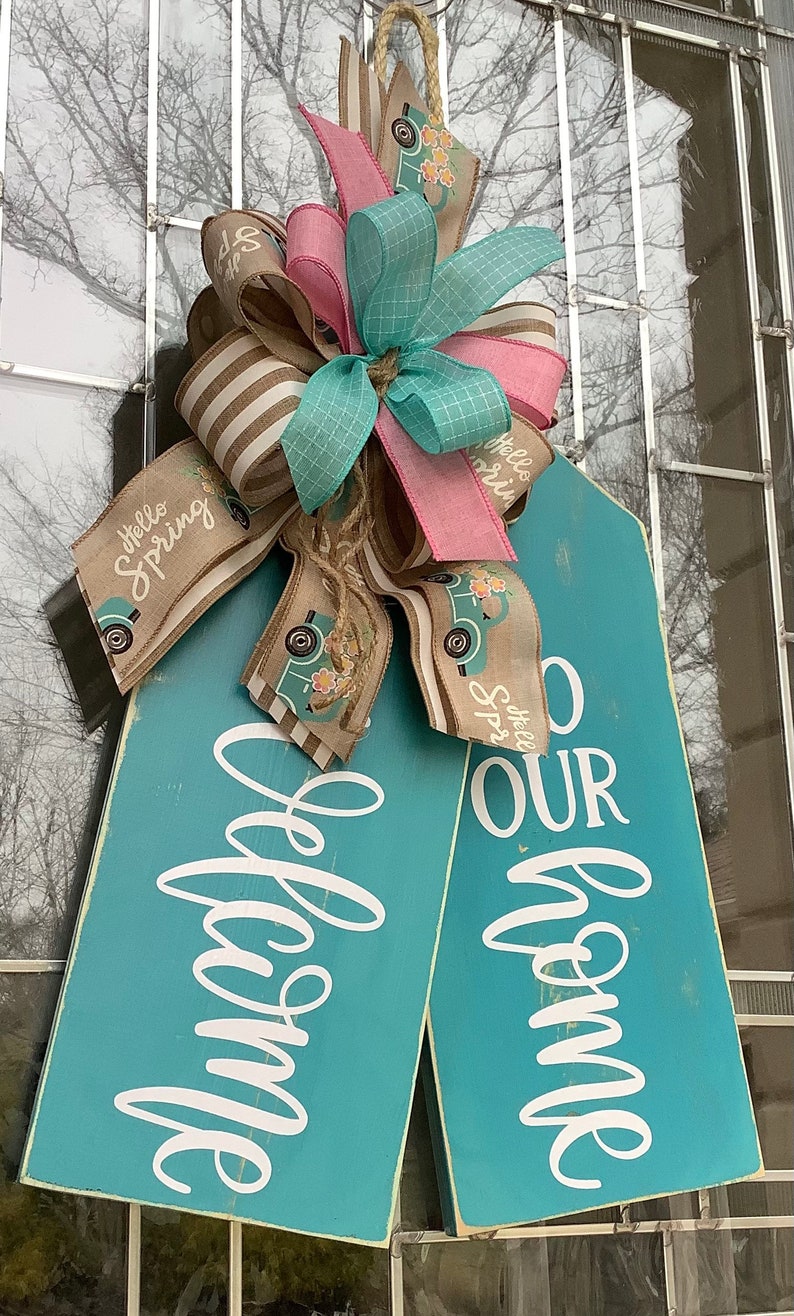 Welcome to Our Home Large Wooden Spring Door Tags Door - Etsy