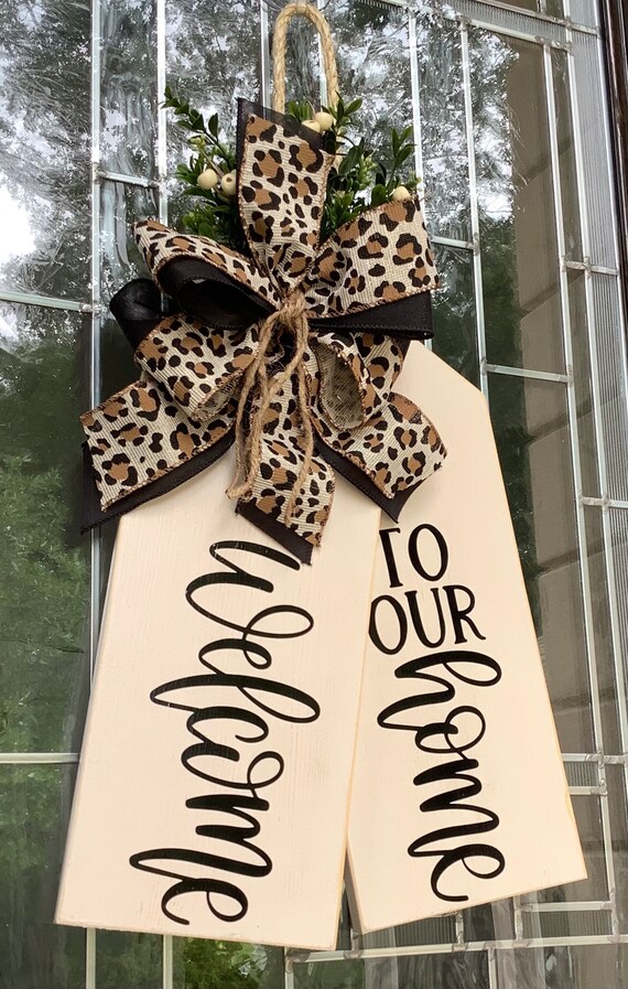 Welcome to Our Home Large Wooden Door Tag Door Hanger - Etsy