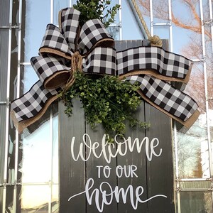 Welcome, Large Wooden Door Sign, Door Hanger, Farmhouse, Door Decor ...