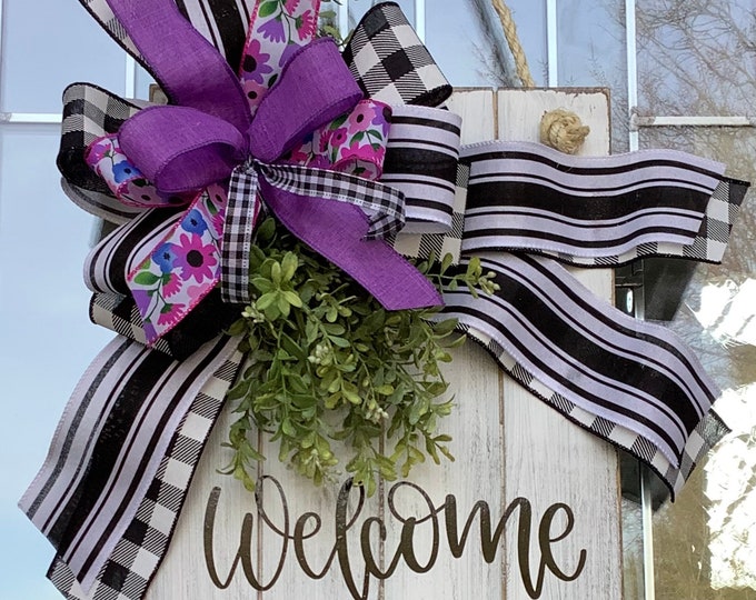 Welcome to Our Home, Large Wooden Spring Door Sign, Door Hanger, Summer ...