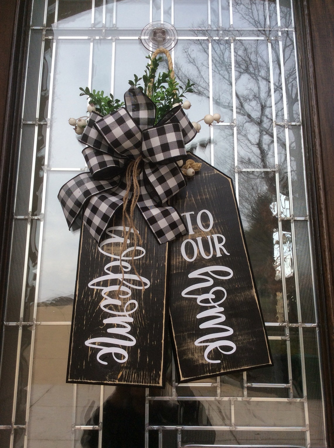 Welcome to Our Home Large Wooden Door Tag Door Hanger - Etsy