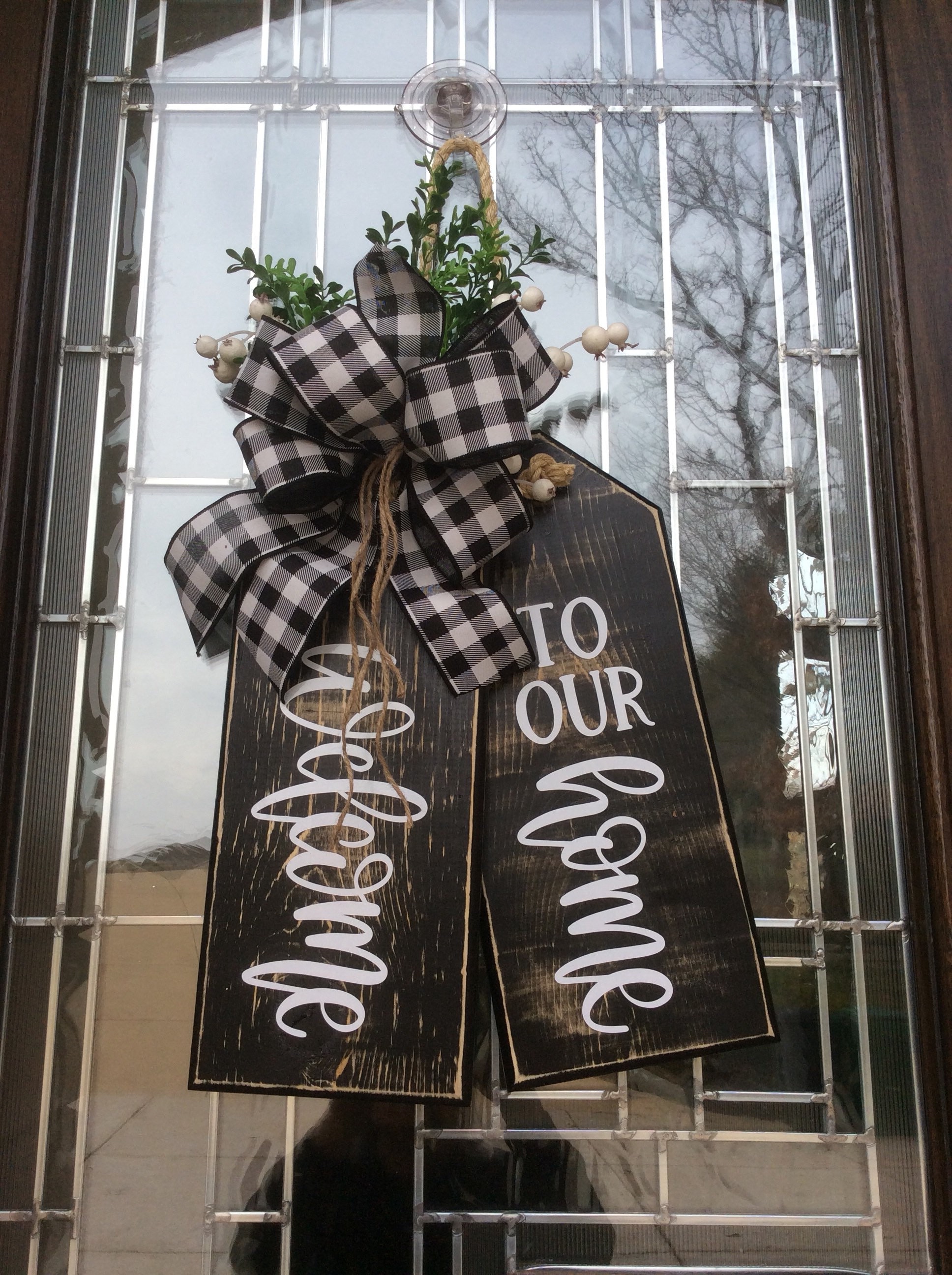 Welcome to Our Home Large Wooden Door Tag Door Hanger - Etsy