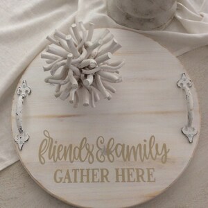 Round Wooden Farmhouse Tray, Great Housewarming Gift, Rustic Tray 18 ...