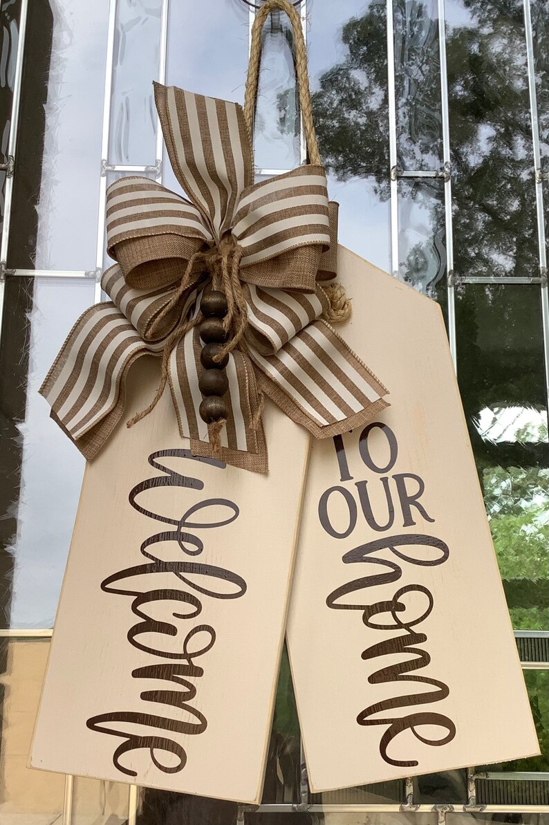 Welcome to Our Home Large Wooden Door Tags Door Hanger - Etsy