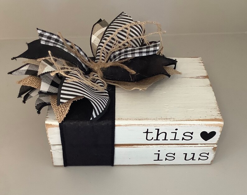 Farmhouse Book Stack farmhouse Wooden Decoration This is Us - Etsy