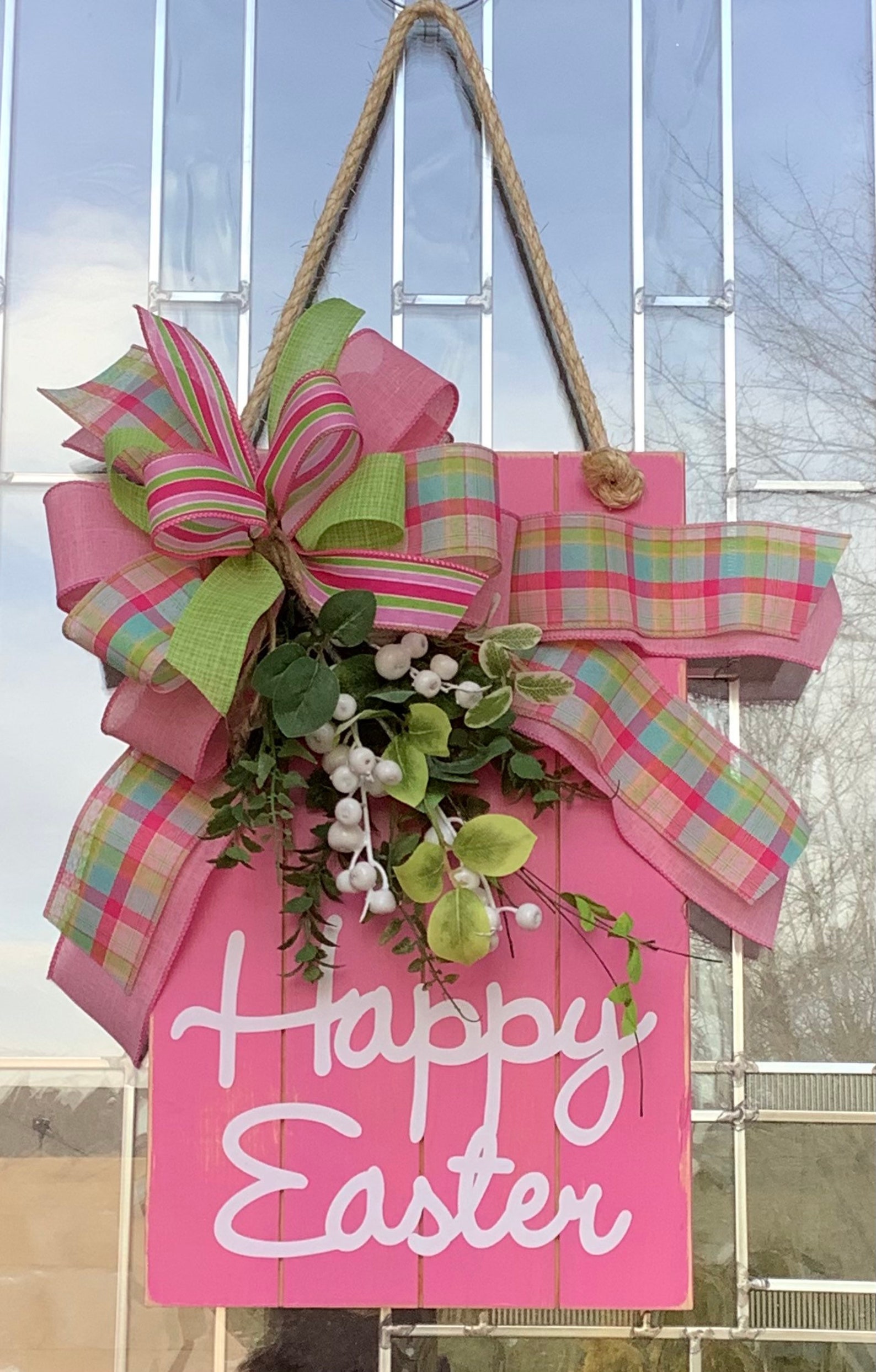 Happy Easter Large Wooden Door Sign Easter Door Hanger - Etsy