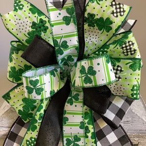 St. Patricks Day Lantern Bow, St. Patricks Day Wreath Bow, St. Patricks ...