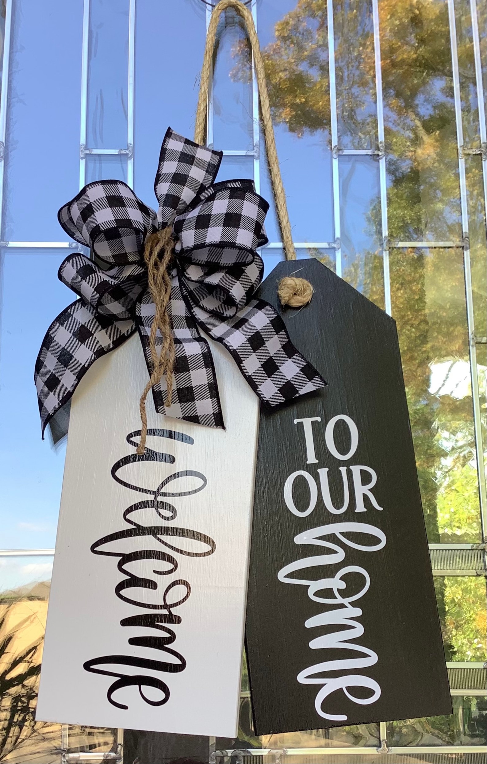 Welcome to Our Home Large Wooden Door Tag Door Hanger - Etsy