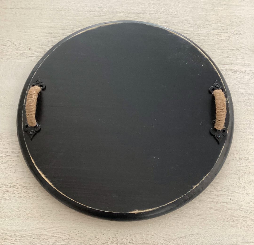 Round Wooden Farmhouse Tray, Great Housewarming Gift, Rustic Tray 15 ...