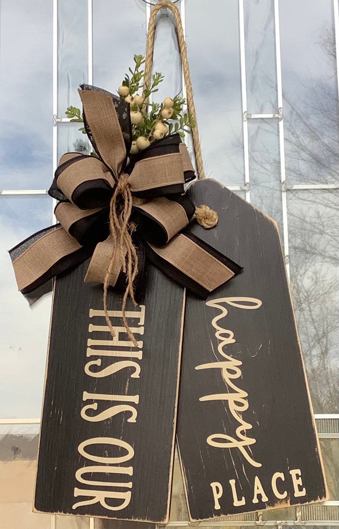 This is Our Happy Place Large Wooden Door Tag Door Hanger - Etsy