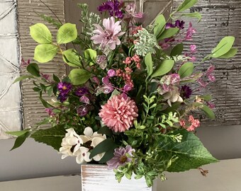 Spring Floral Arrangement, Spring Mix Centerpiece, Table Decor, Floral ...