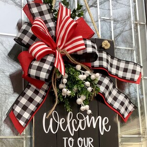 Welcome, Large Wooden Door Sign, Door Hanger, Farmhouse, Door Decor ...