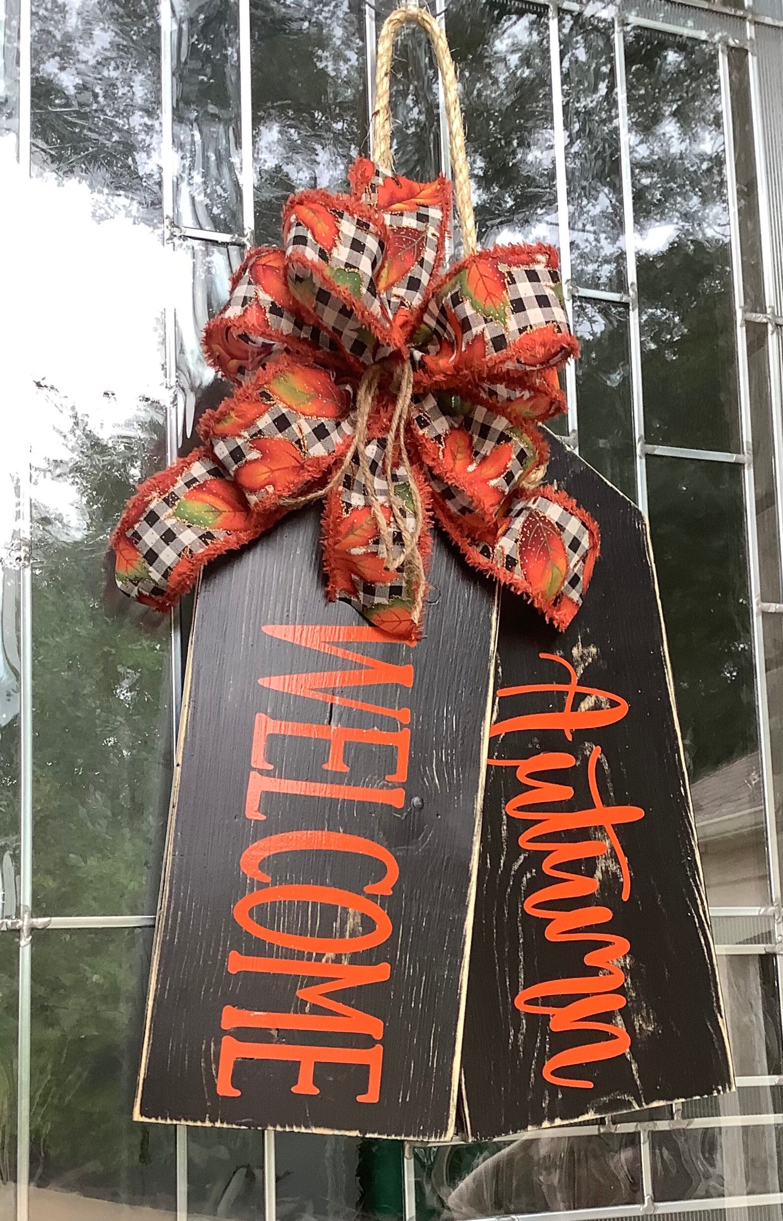 Welcome Autumn Large Wooden Door Tag Door Hanger - Etsy