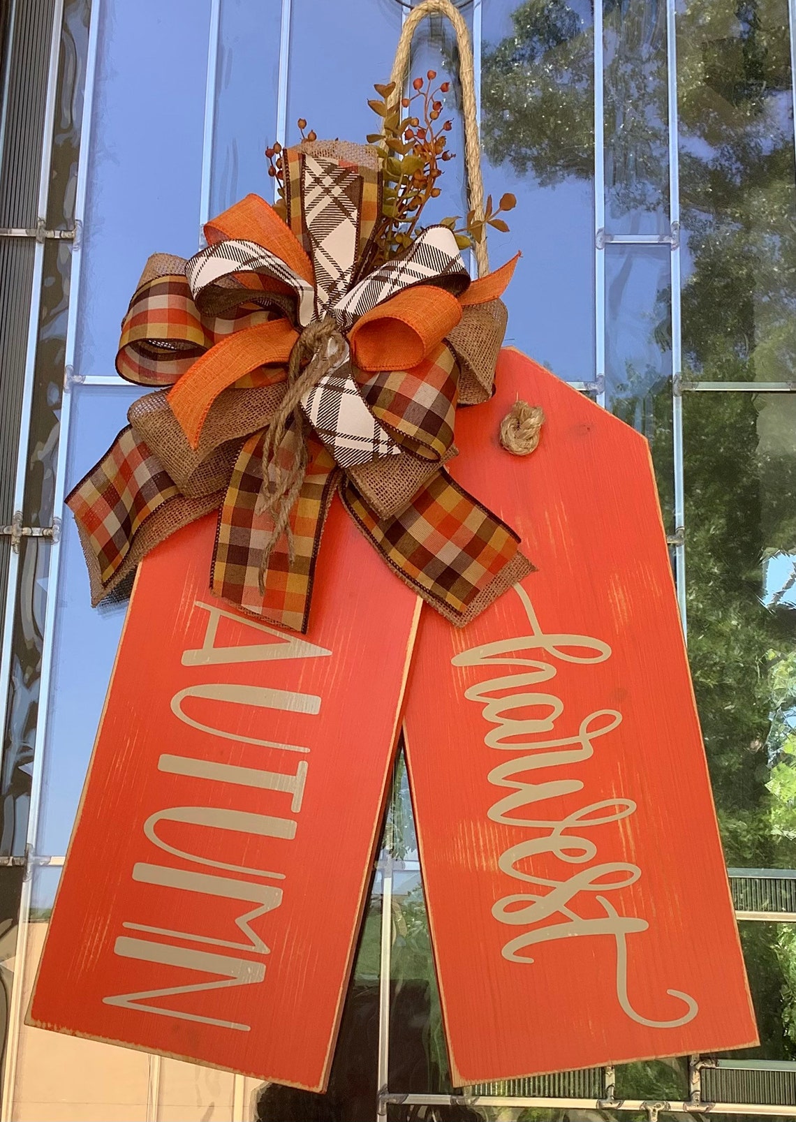 Autumn Harvest Large Wooden Door Tag Door Hanger Farmhouse - Etsy