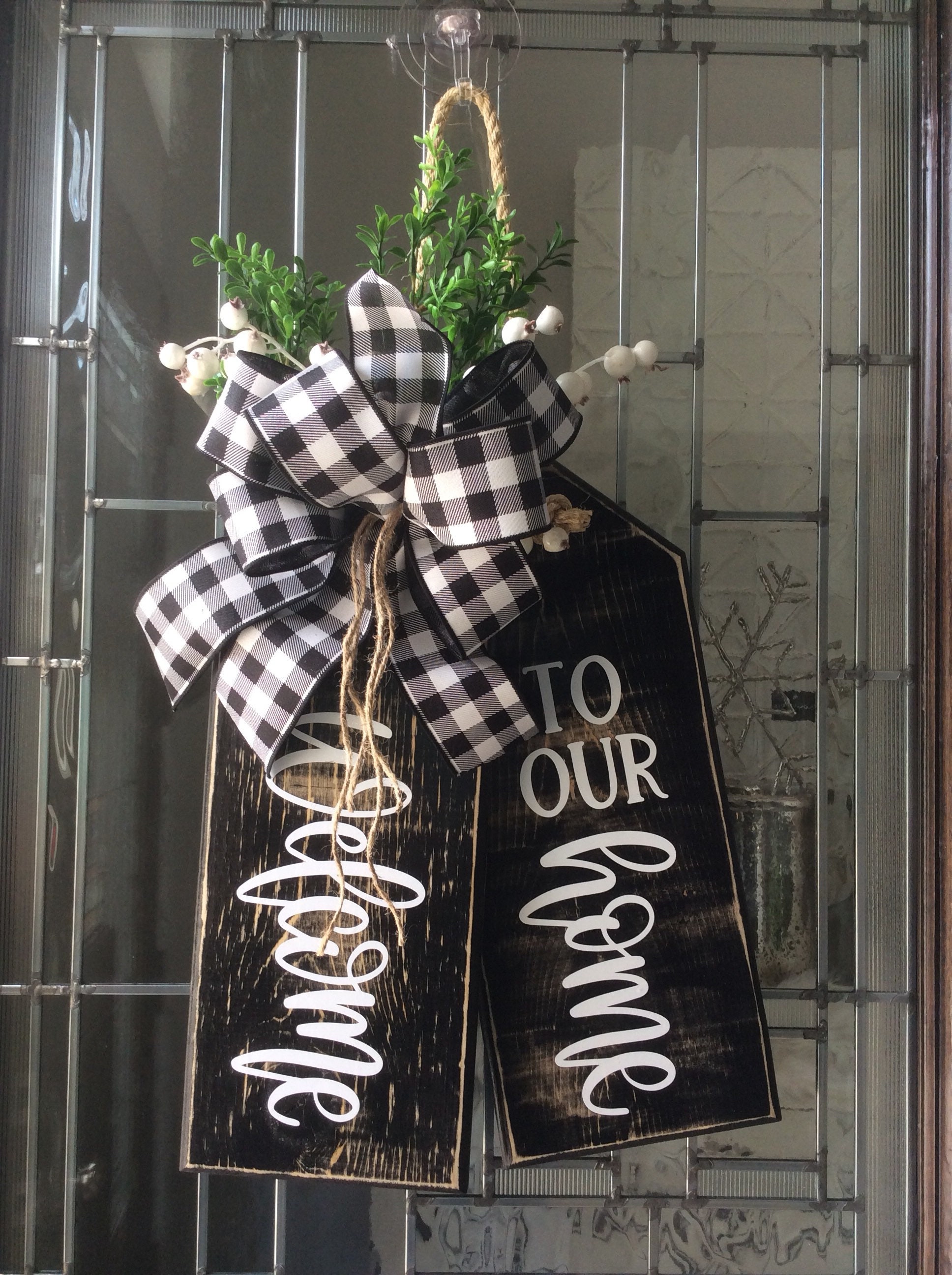 Welcome to Our Home Large Wooden Door Tag Door Hanger - Etsy