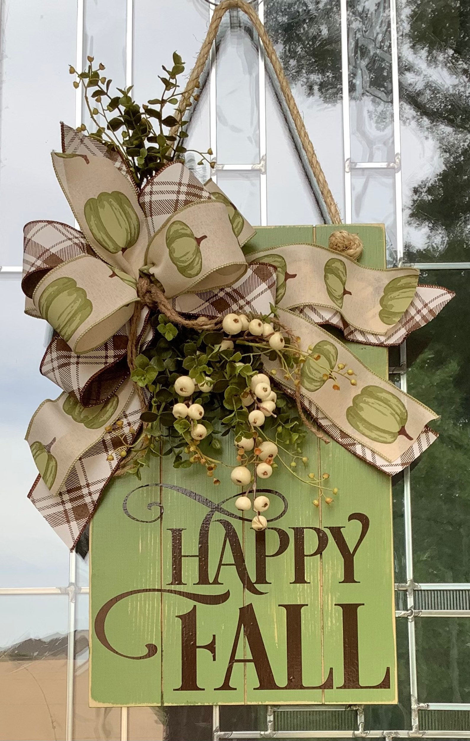 Happy Fall Large Wooden Door Sign Door Hanger Farmhouse - Etsy