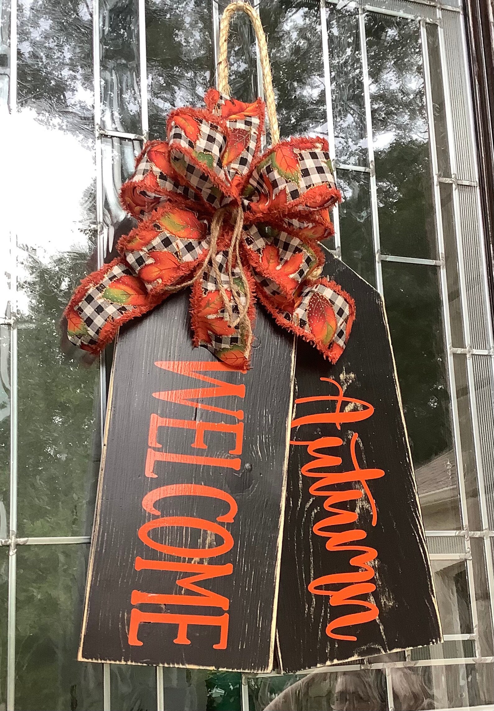 Welcome Autumn Large Wooden Door Tag Door Hanger - Etsy