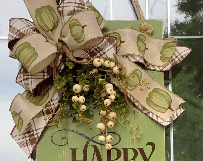 Happy Fall, Large Wooden Door Sign, Door Hanger, Farmhouse, Door Decor ...