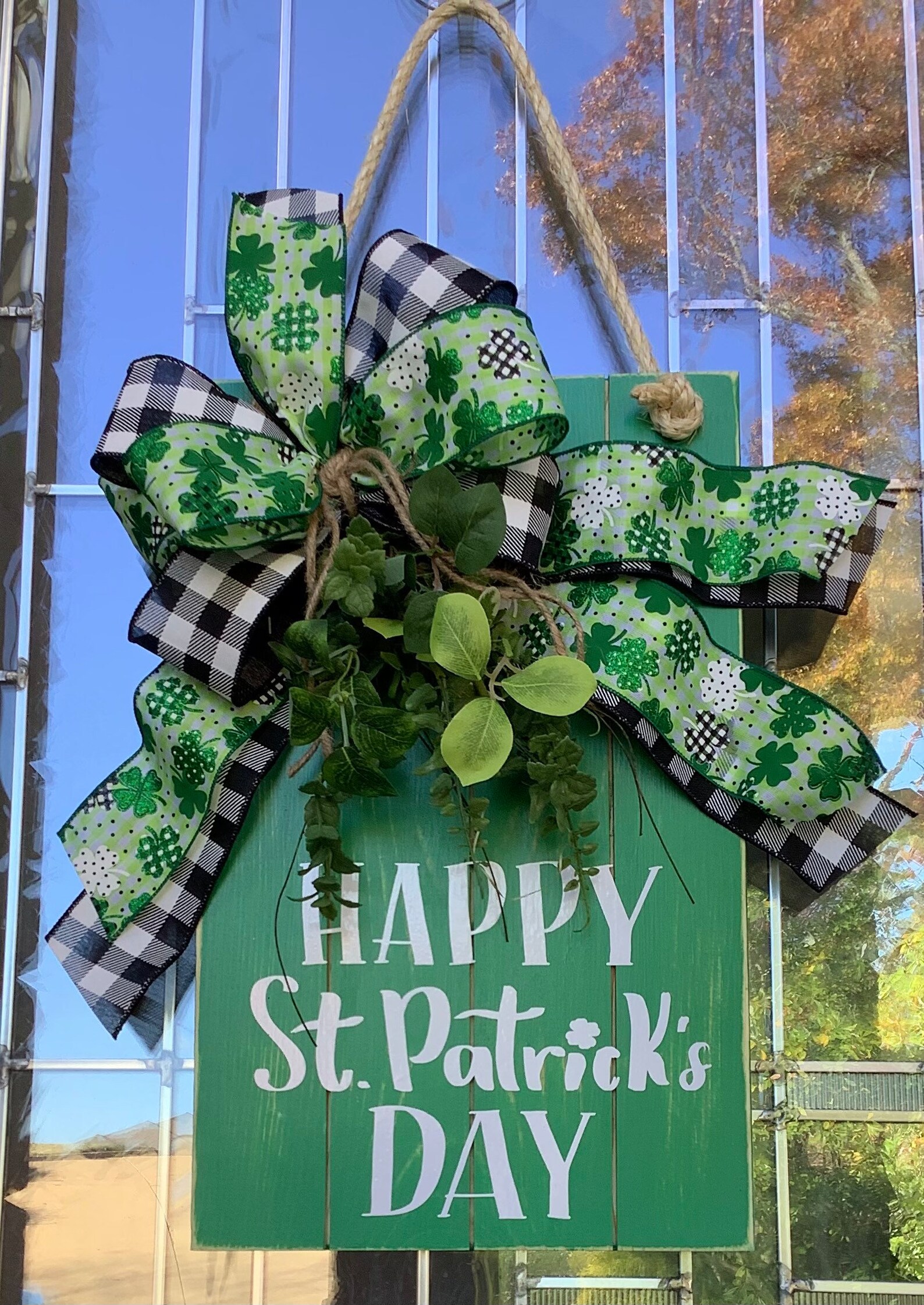 Happy St Patrick’s Day, Large Wooden Door Sign, Door Hanger, Farmhouse ...