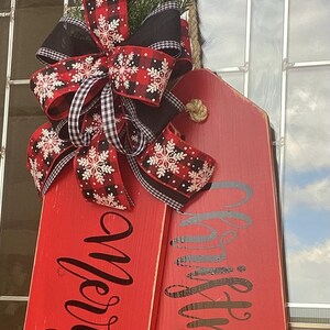 Merry Christmas, Large Wooden Door Tag, Door Hanger, Farmhouse ...