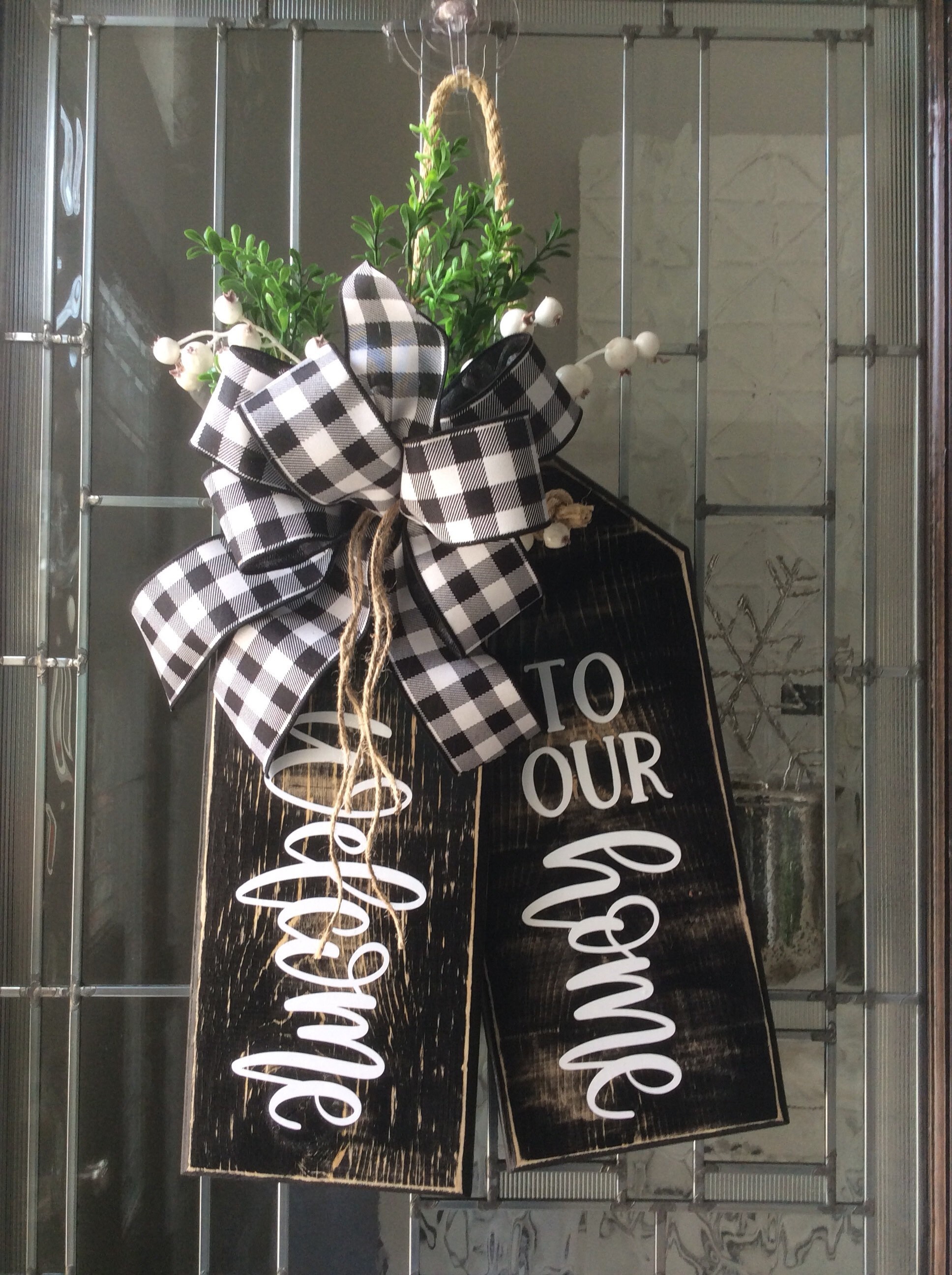 Welcome to Our Home Large Wooden Door Tag Door Hanger - Etsy