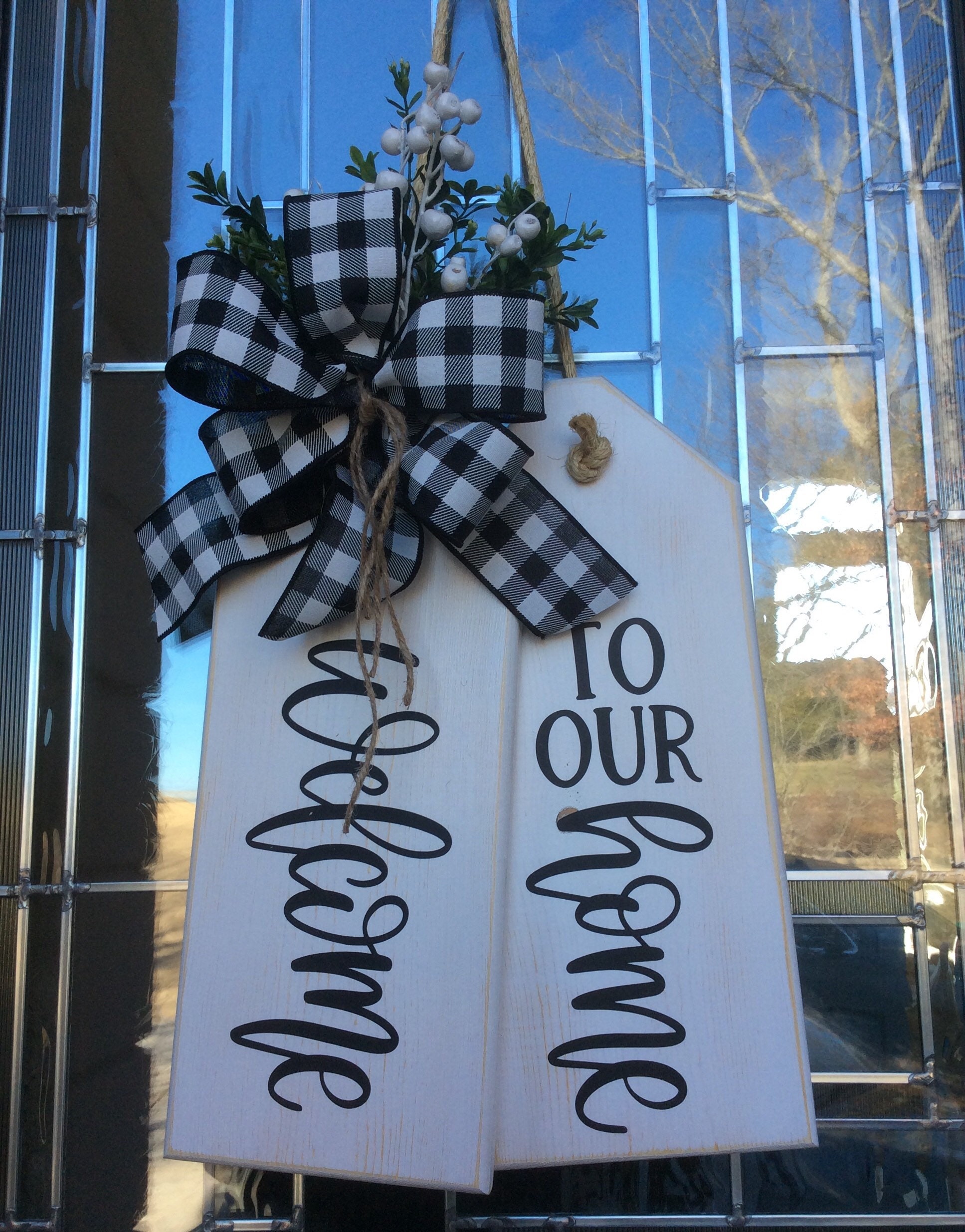 Welcome to Our Home Large Wooden Door Tag Door Hanger - Etsy
