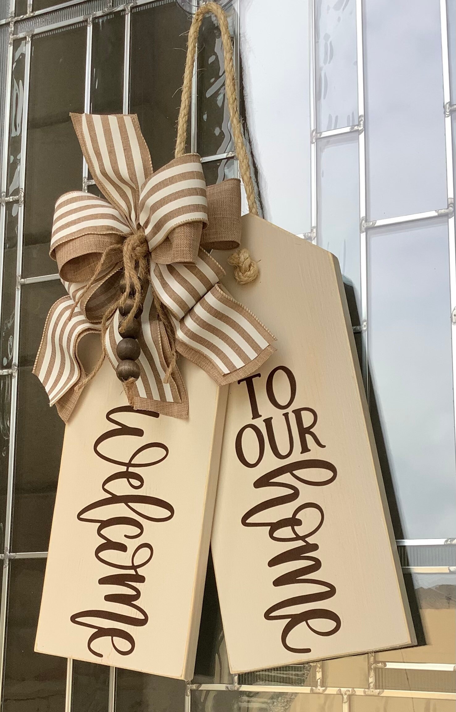 Welcome to Our Home Large Wooden Door Tags Door Hanger - Etsy