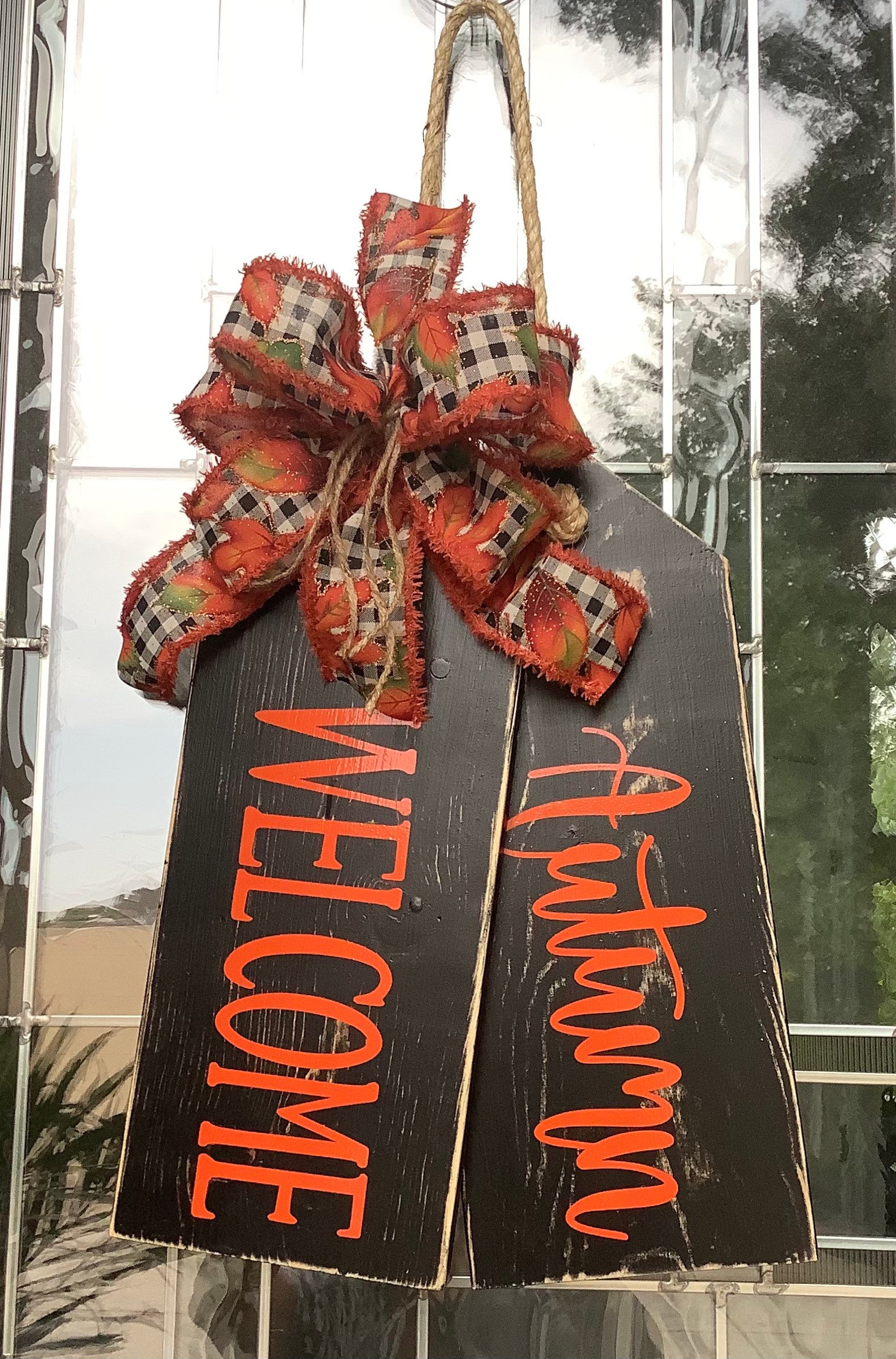Welcome Autumn Large Wooden Door Tag Door Hanger - Etsy