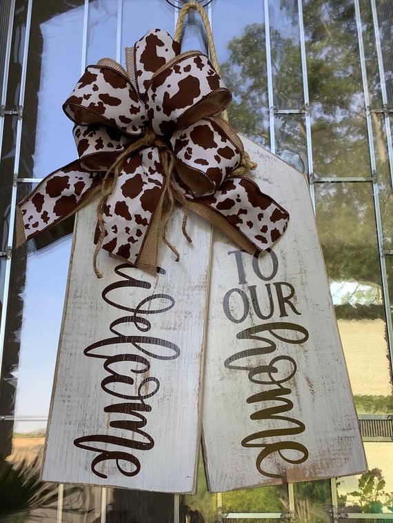 Welcome to Our Home Large Wooden Door Tag Door Hanger - Etsy