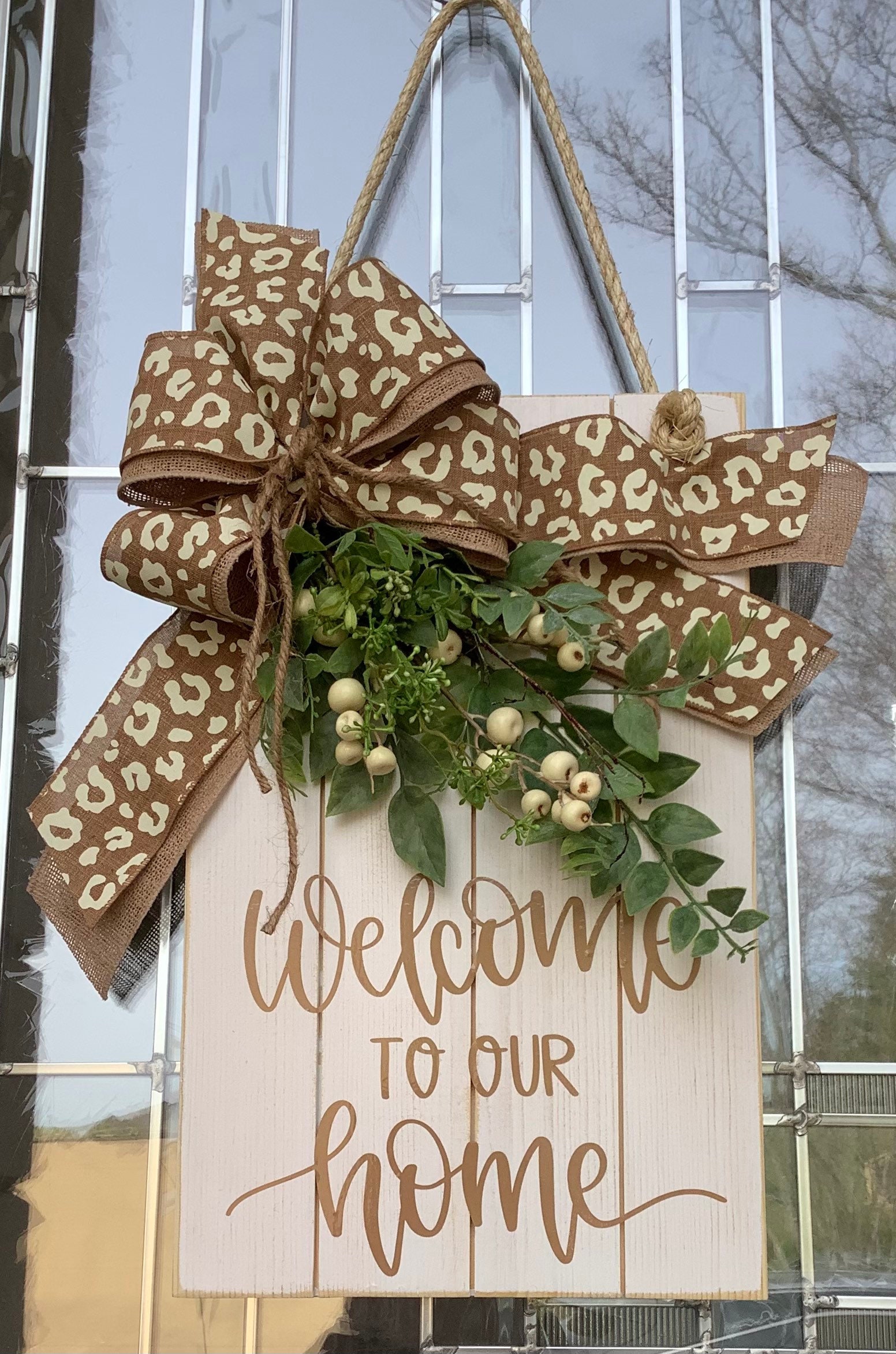 Welcome to Our Home Large Wooden Door Sign Door Hanger - Etsy