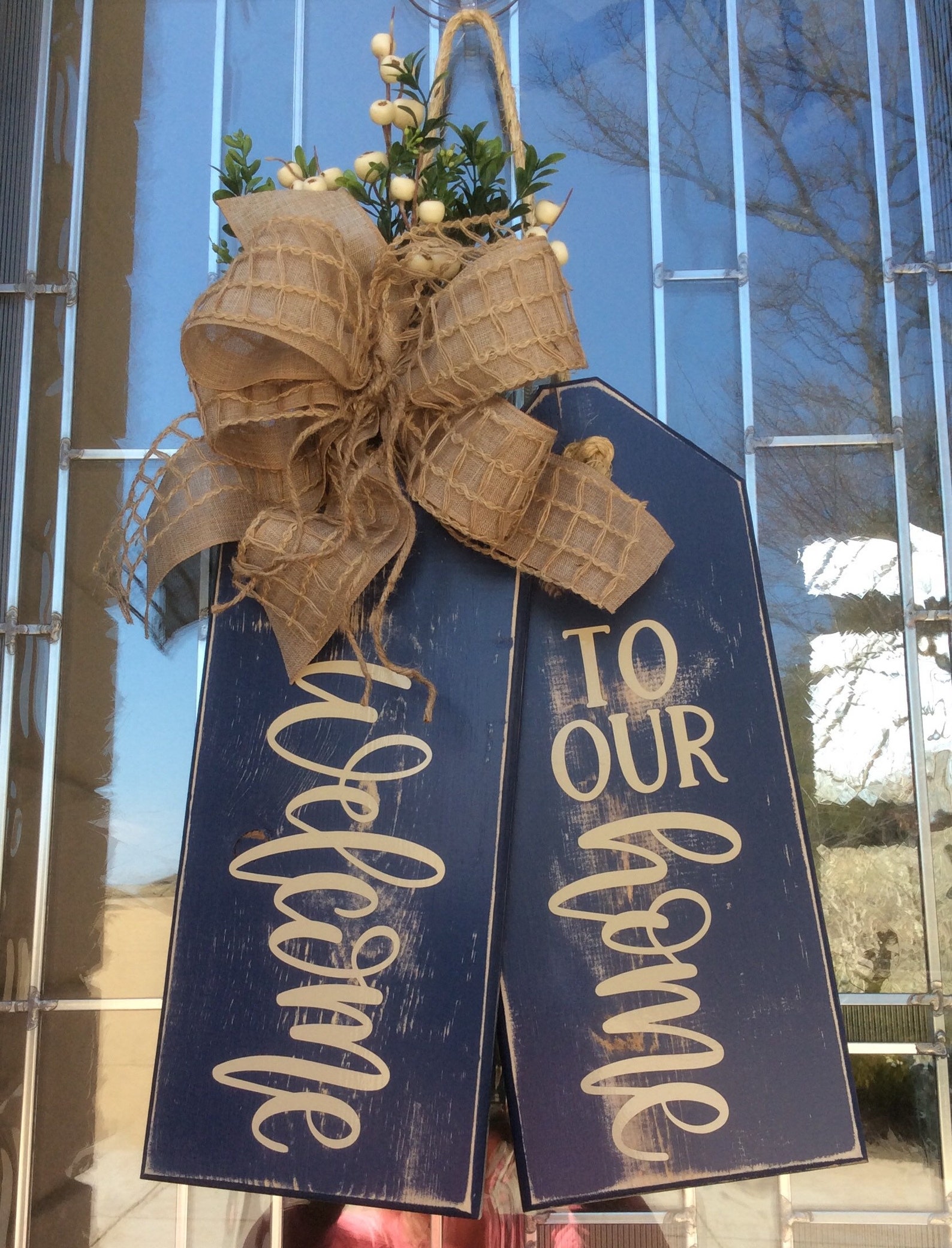 Welcome to Our Home Large Wooden Door Tag Door Hanger - Etsy