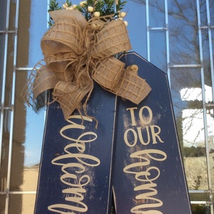 Welcome to Our Home Large Wooden Door Tag Door Hanger - Etsy