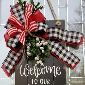 Welcome, Large Wooden Door Sign, Door Hanger, Farmhouse, Door Decor ...