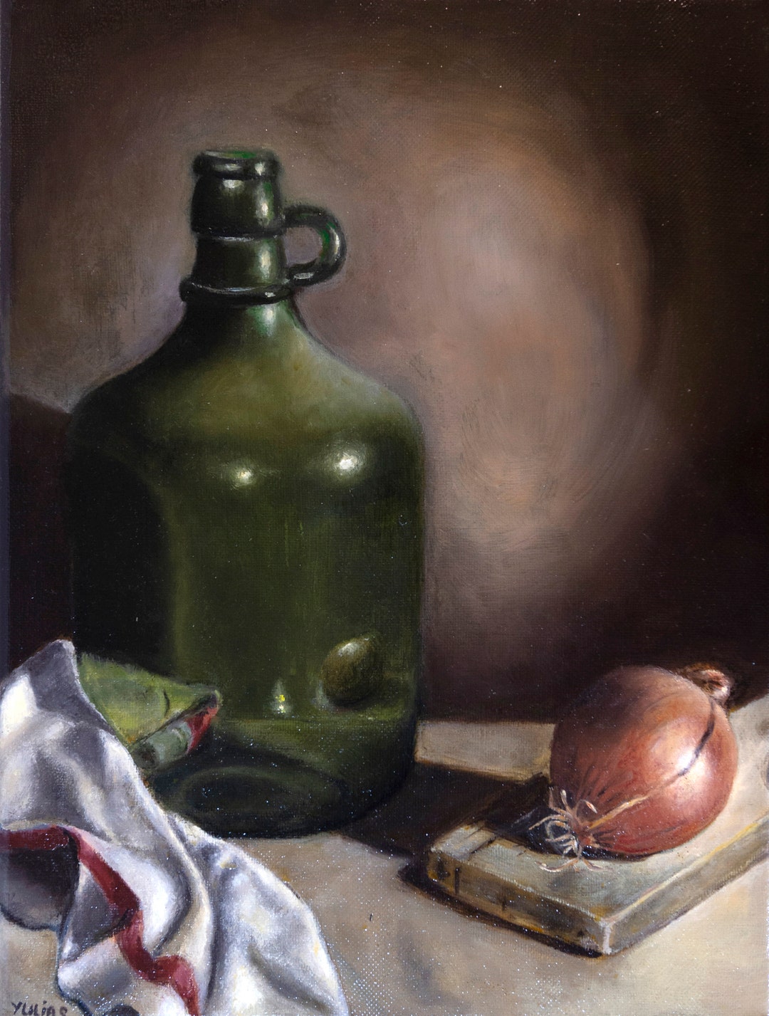 Still Life With Onion and Glass Jar. Oil on Linen Canvas. - Etsy