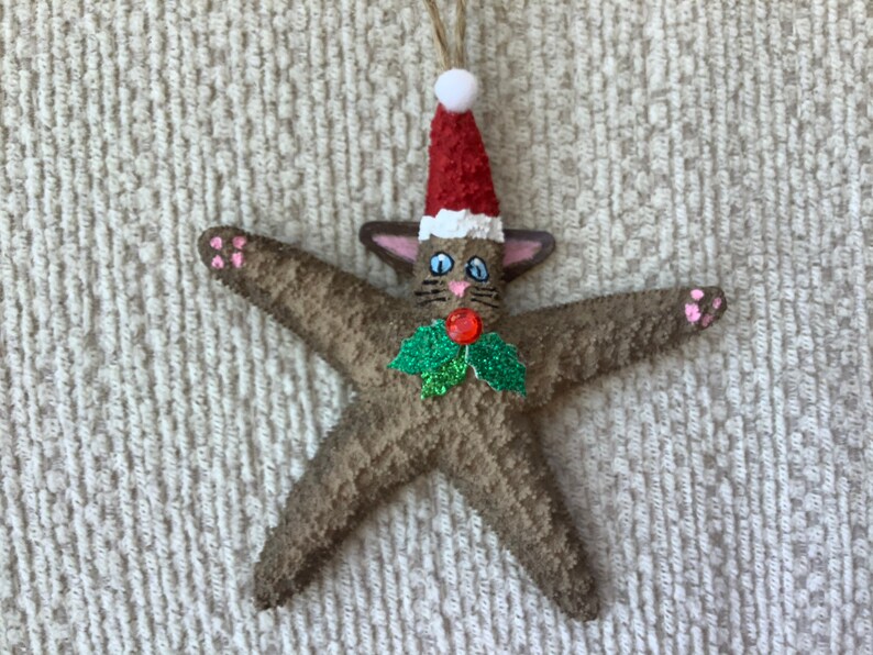Christmas Cat Santa Cat Starfish Ornament Cat Lover | Etsy