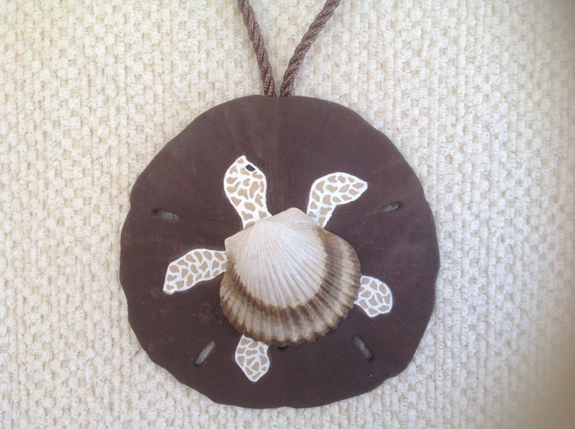 Sea Turtle, Honu, Hand Painted Sand Dollar Ornament, Beach Ornament ...