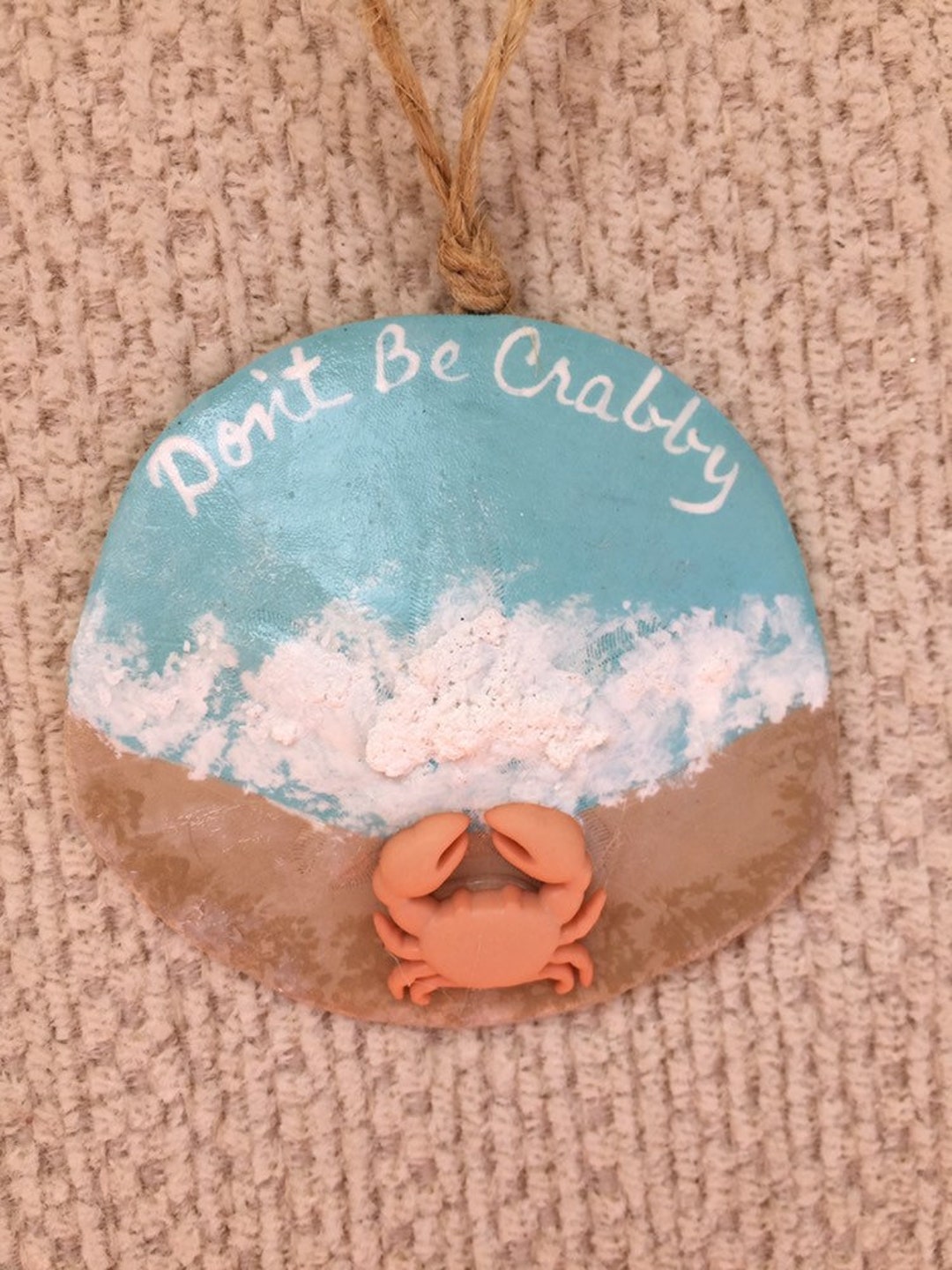 Don’t Be Crabby Hand Painted Sand Dollar, Christmas Ornament, Beach ...