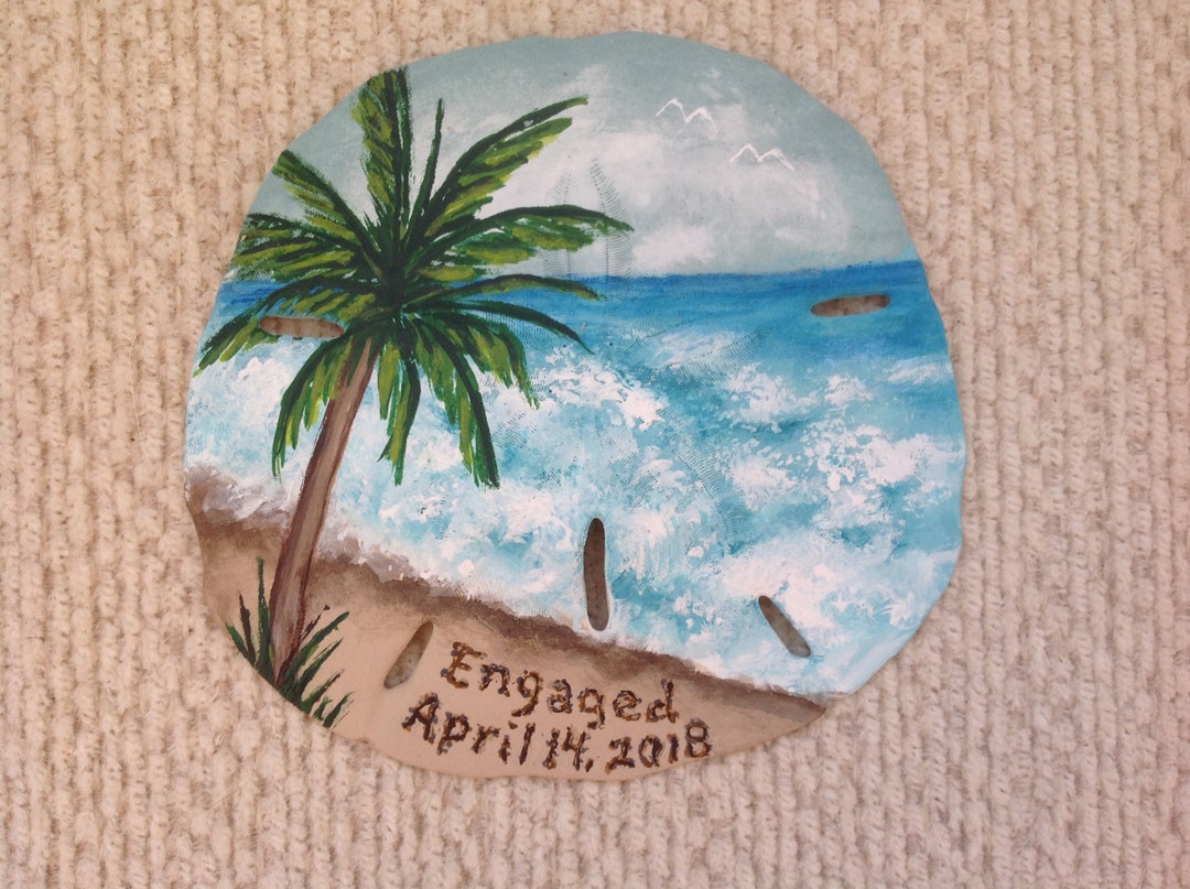 Personalized Hand Painted Sand Dollar, for Engagement, Wedding or Any ...
