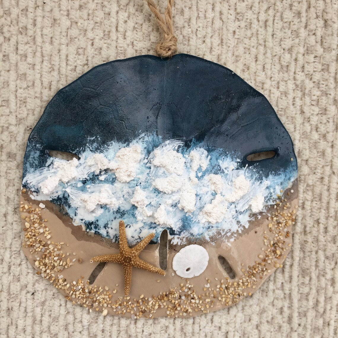 Ocean Wave Aqua, Beach Ornament, Beach Christmas, Seaside, Hand Painted ...