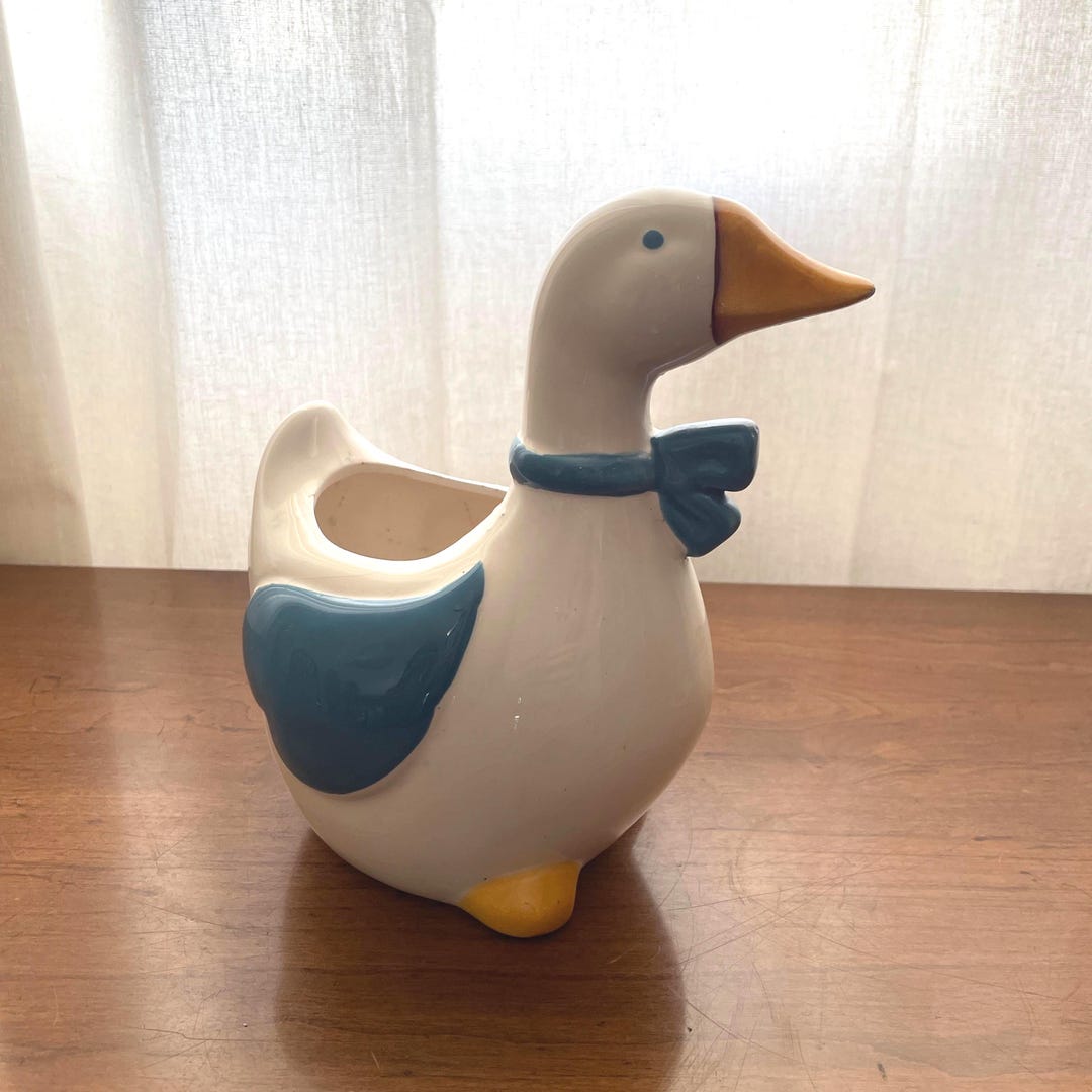 Ceramic Planter, Goose, Glazed, Made in Taiwan, Vintage 1987, Numbered ...